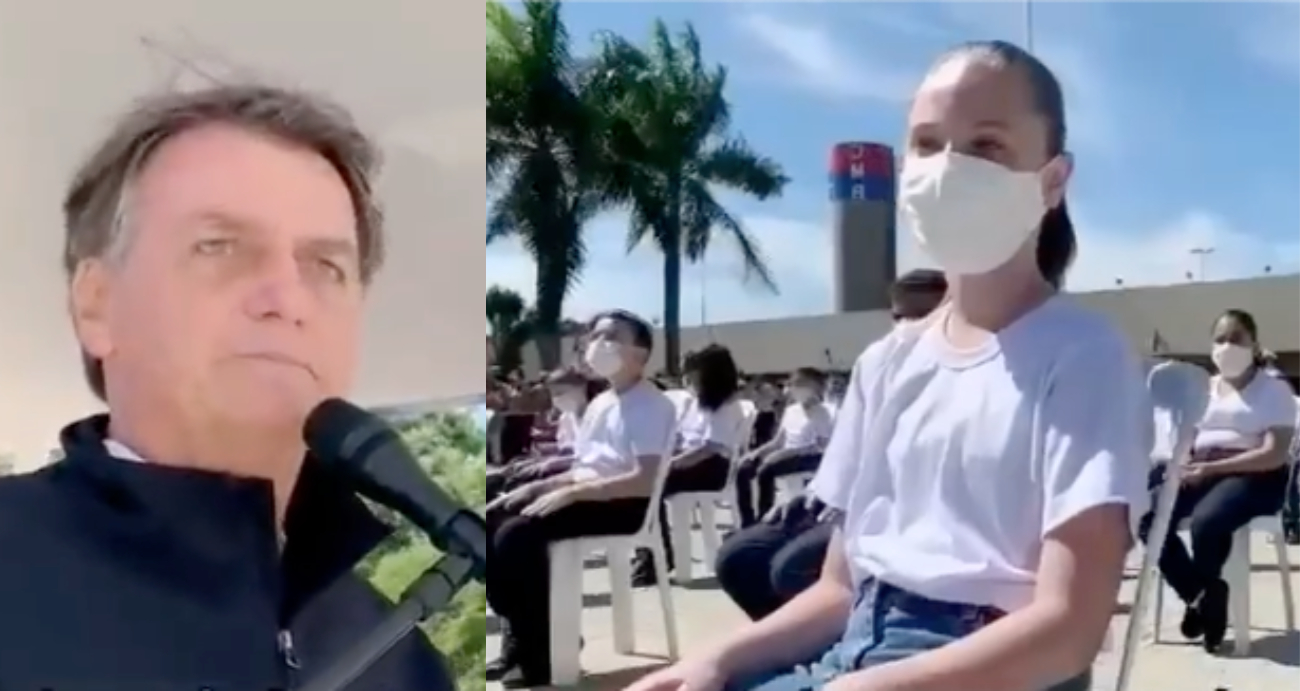 Bolsonaro se emociona no colégio militar onde Laurinha vai estudar e ...